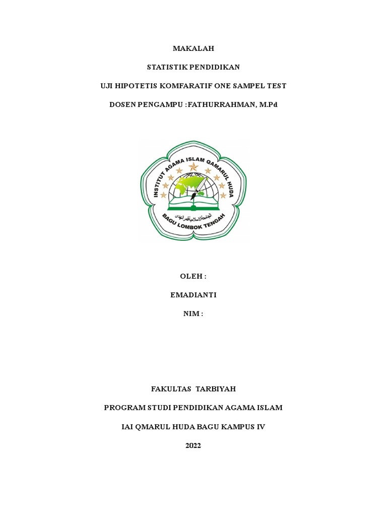 Analisis Uji Hipotesis Satu Sampel (One Sample T-Test) | PDF