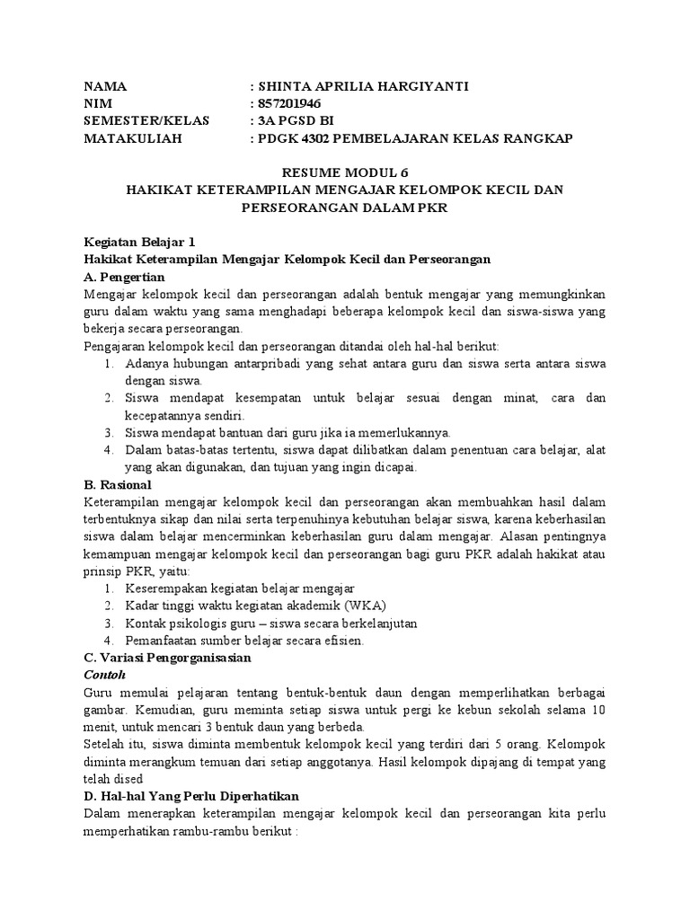 Resume Modul 6 | PDF | Karier & Perkembangan