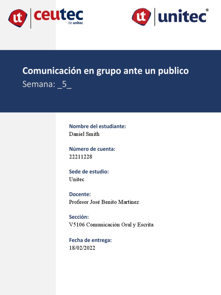 Cuadro de Comunicacion Grupal Ante Un Publico | Download grátis PDF ...