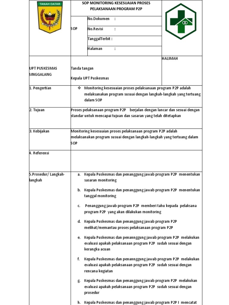 Sop Monitoring p2p | PDF