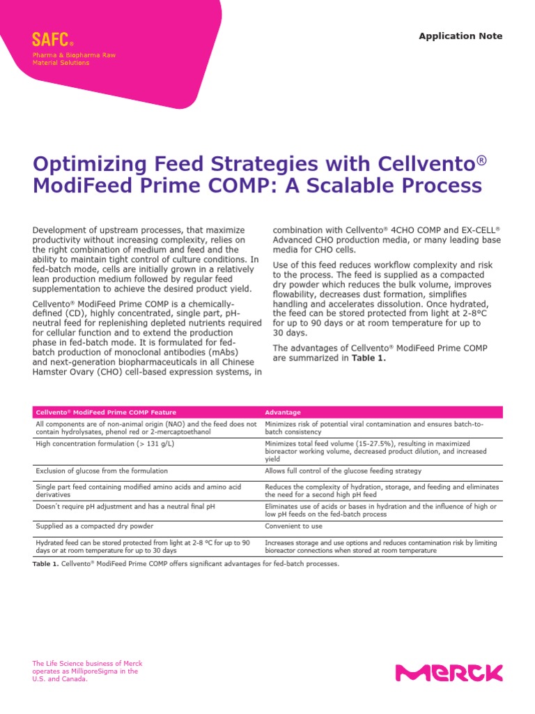 Optimizing Feed Strategies With Cellvento® ModiFeed Prime | PDF | Cell ...