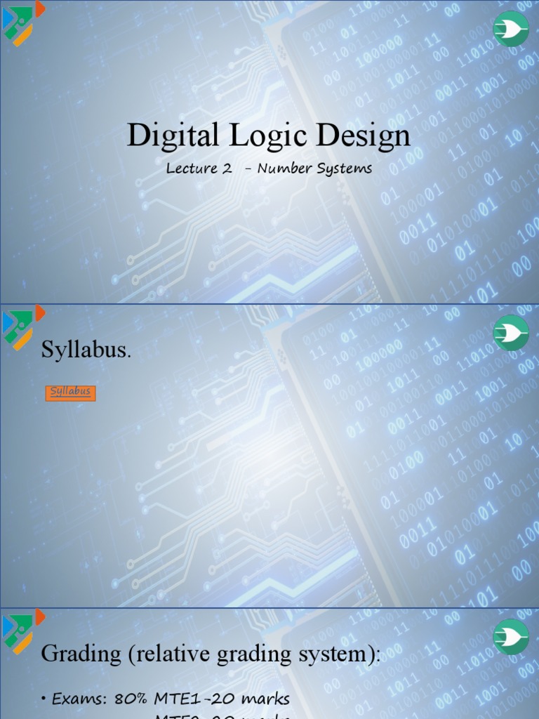 Digital Logic Design: Lecture 2 - Number Systems | PDF | Subtraction ...