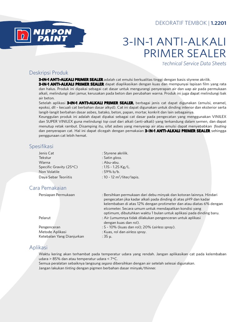 Primer Sealer Anti-Alkali 3-in-1 | PDF