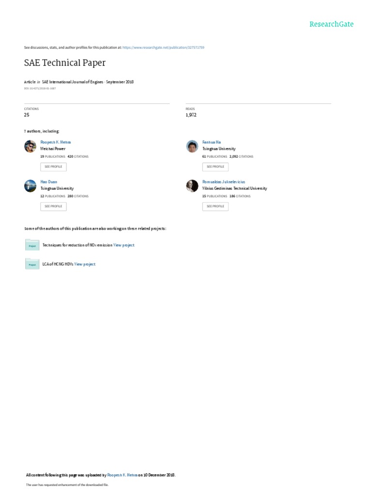 SAE Technical Paper: SAE International Journal of Engines September ...