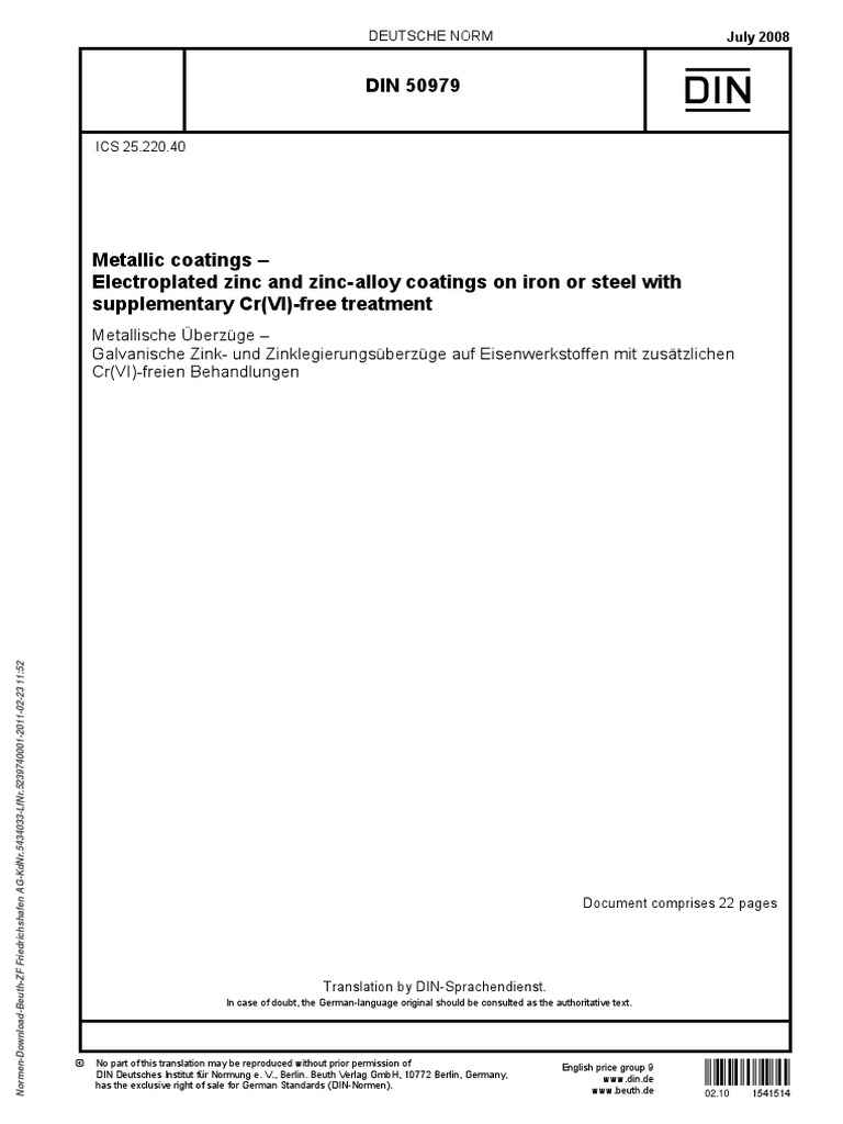 Din 50979 | PDF | Corrosion | Chromium
