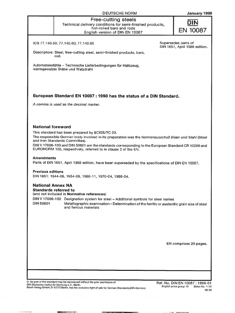 Din en 10087 | PDF