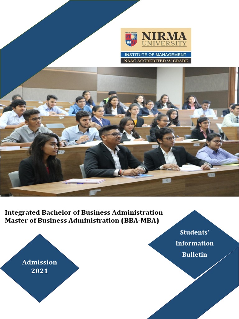 Integrated BBA MBA Information Booklet 2021 | PDF | Educational ...