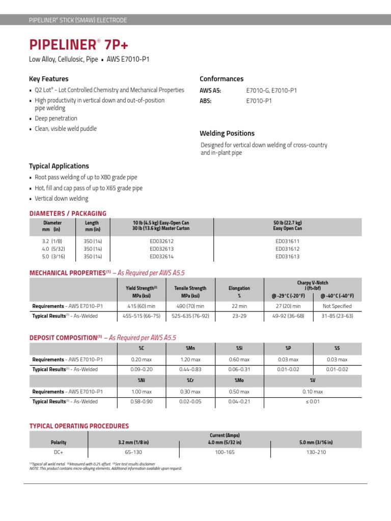 Pipeliner 7P+: Conformances Key Features | PDF | Welding | Construction