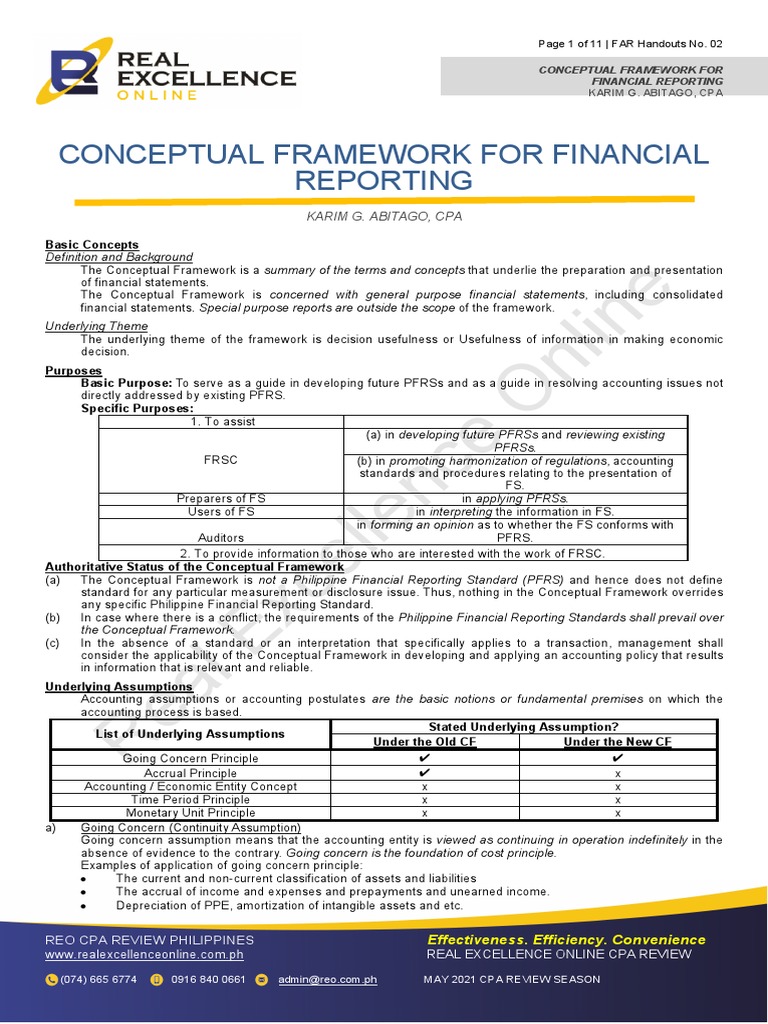 FAR 02 - Conceptual Framework For Financial Reporting | PDF ...
