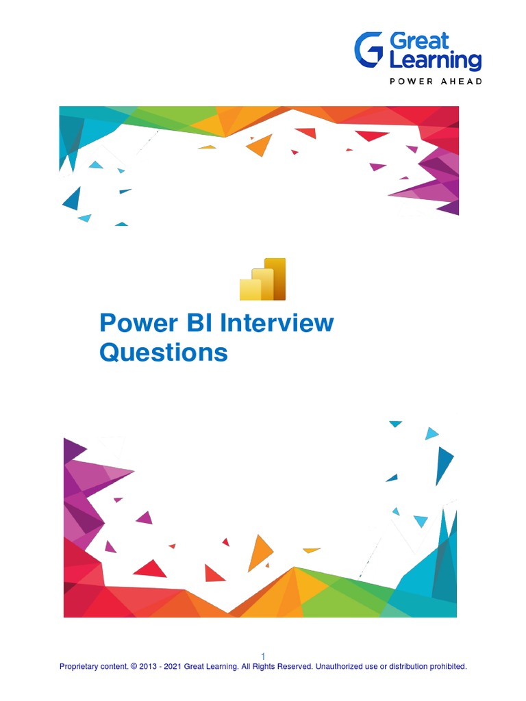 PowerBI Interview Questions 1 GL | PDF | Data | Information Age