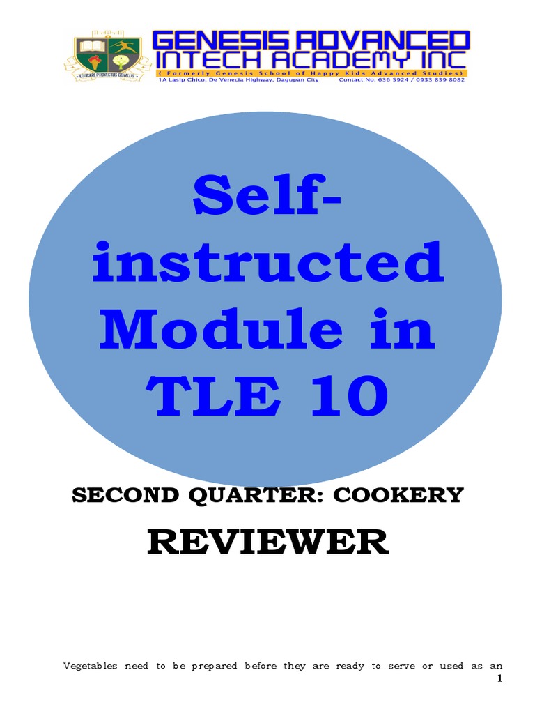 Tle 10 2ND Quarter Reviewer Material | PDF | Cooking | Vegetables