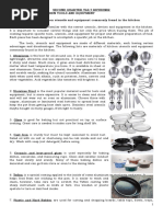 Tle 9 Kitchen Tools, Equipment and Paraphernalia | PDF | Spoon | Foods