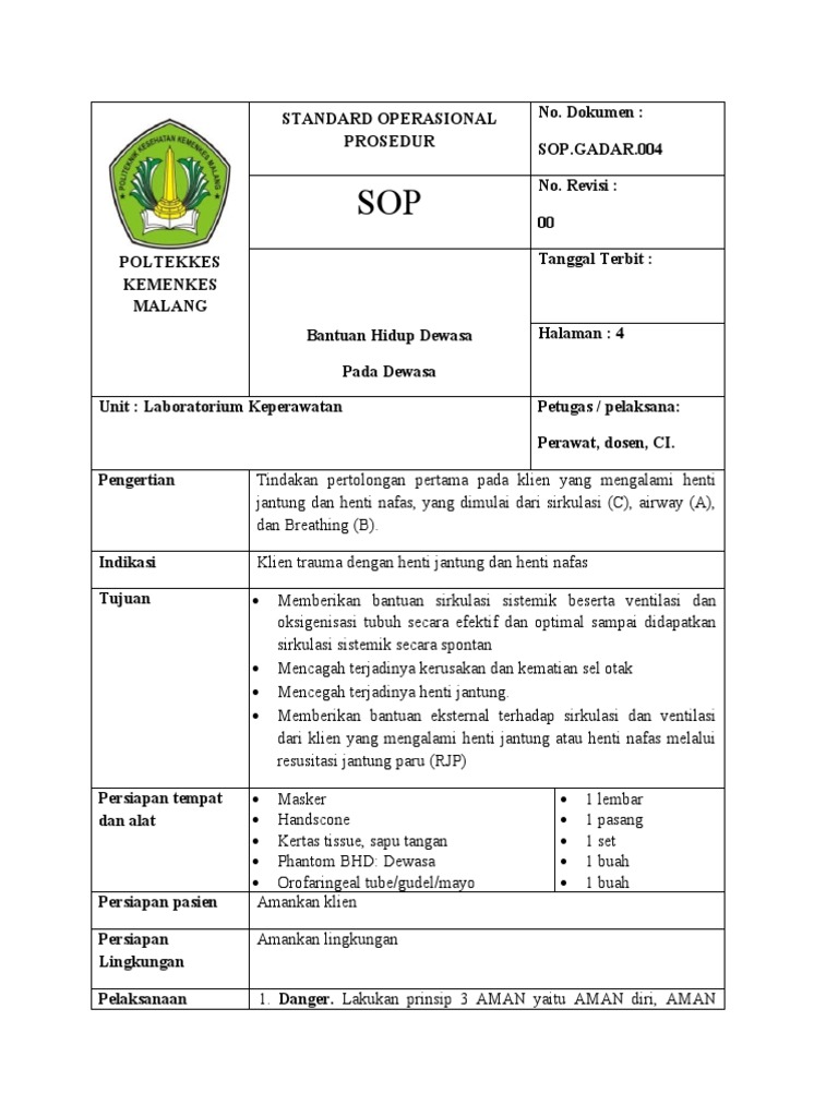 Osce BHD Gadar - Sop New | PDF | Pengembangan Diri | Sains & Matematika