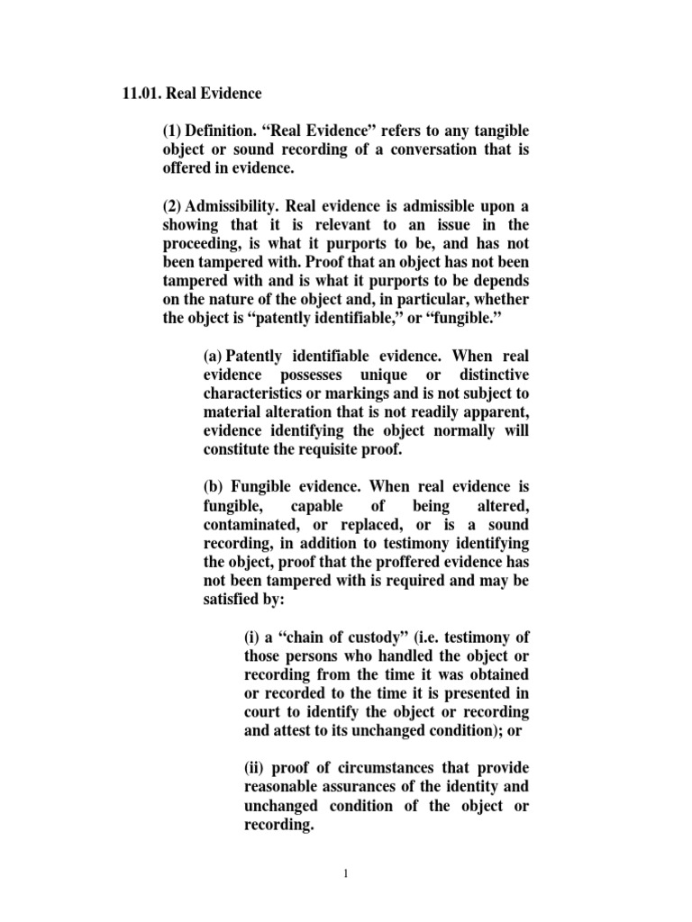 11.01 Real Evidence | PDF | Evidence (Law) | Evidence