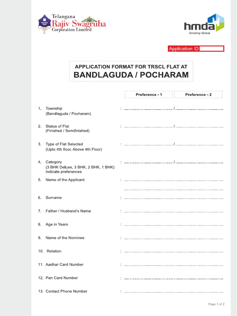 HMDA Application Form - 2 | PDF