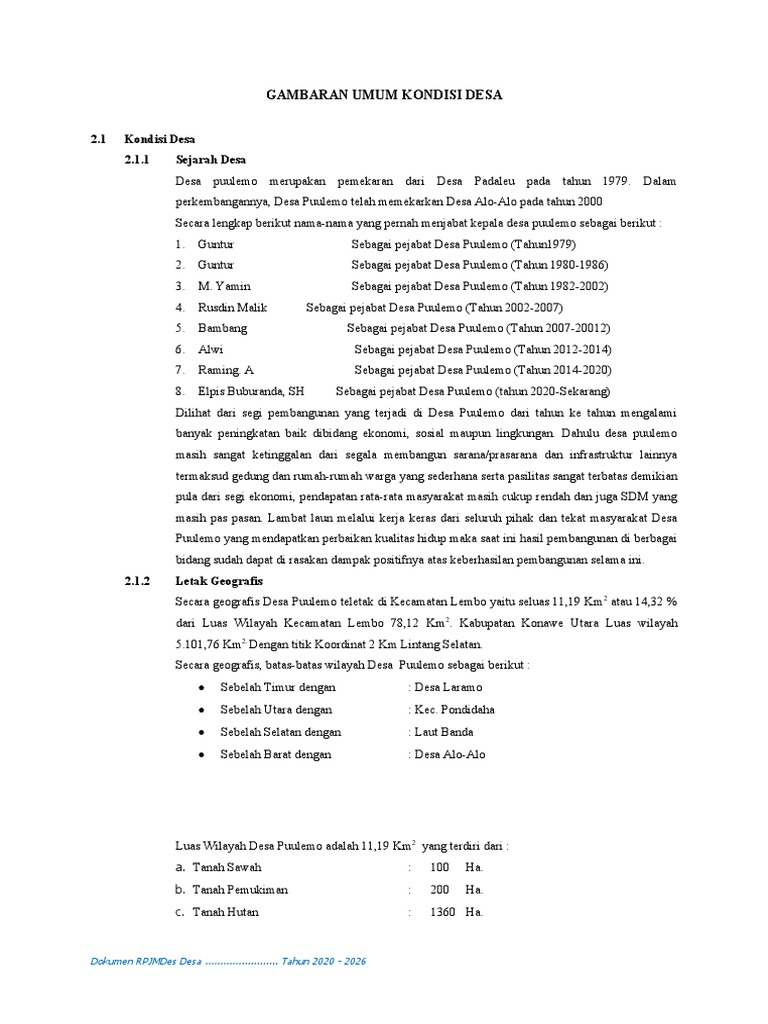 DATA RPJMDes-1-1 | PDF