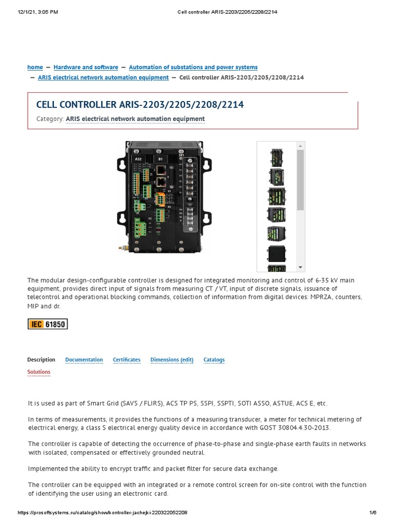 Cell Controller ARIS-2203 - 2205 - 2208 - 2214 | PDF | Power Supply ...