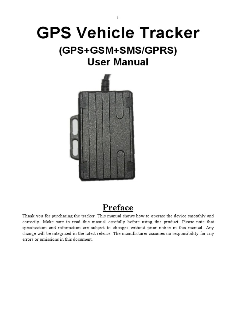 GPS Vehicle Tracker: (GPS+GSM+SMS/GPRS) User Manual | PDF | Global ...