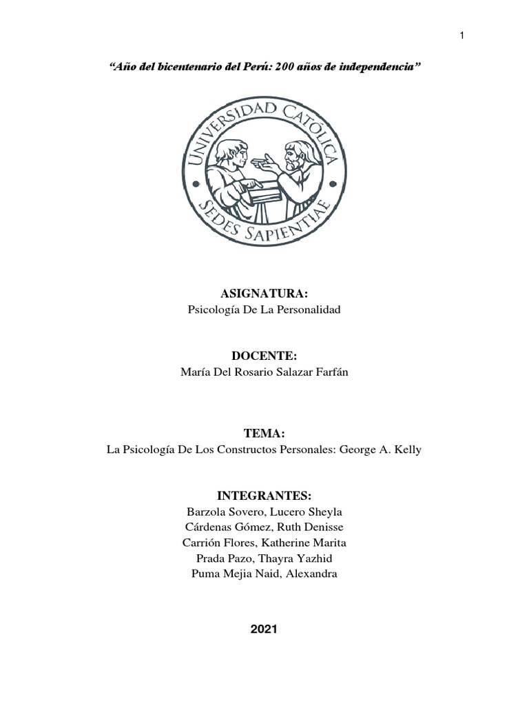 George Alexander Kelly | PDF | Sicología | Constructivismo (filosofía ...