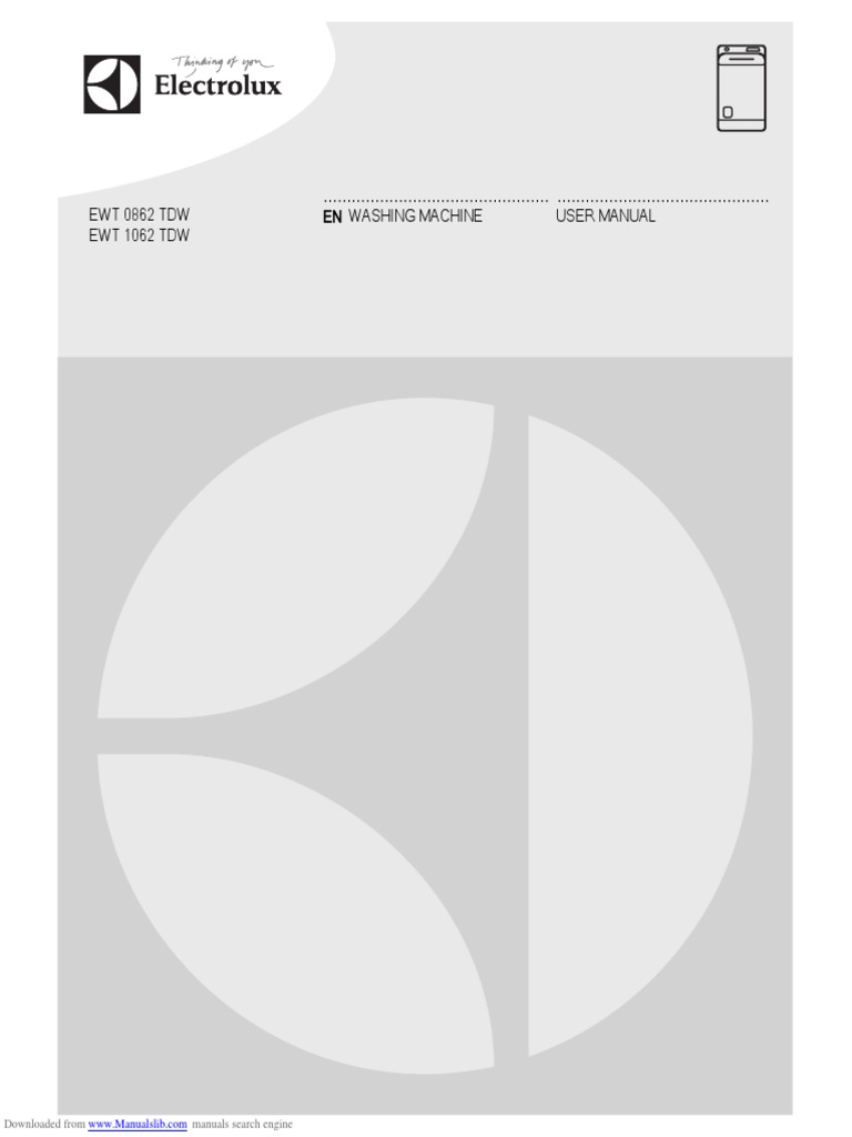 Ewt 0862 TDW | PDF | Ac Power Plugs And Sockets | Washing Machine