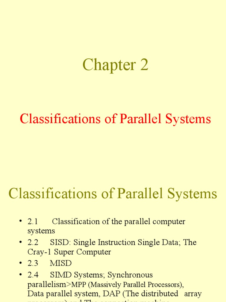 Bil406 Chapter 2 Classifications Of Parallel Systems Pdf Parallel Computing Central