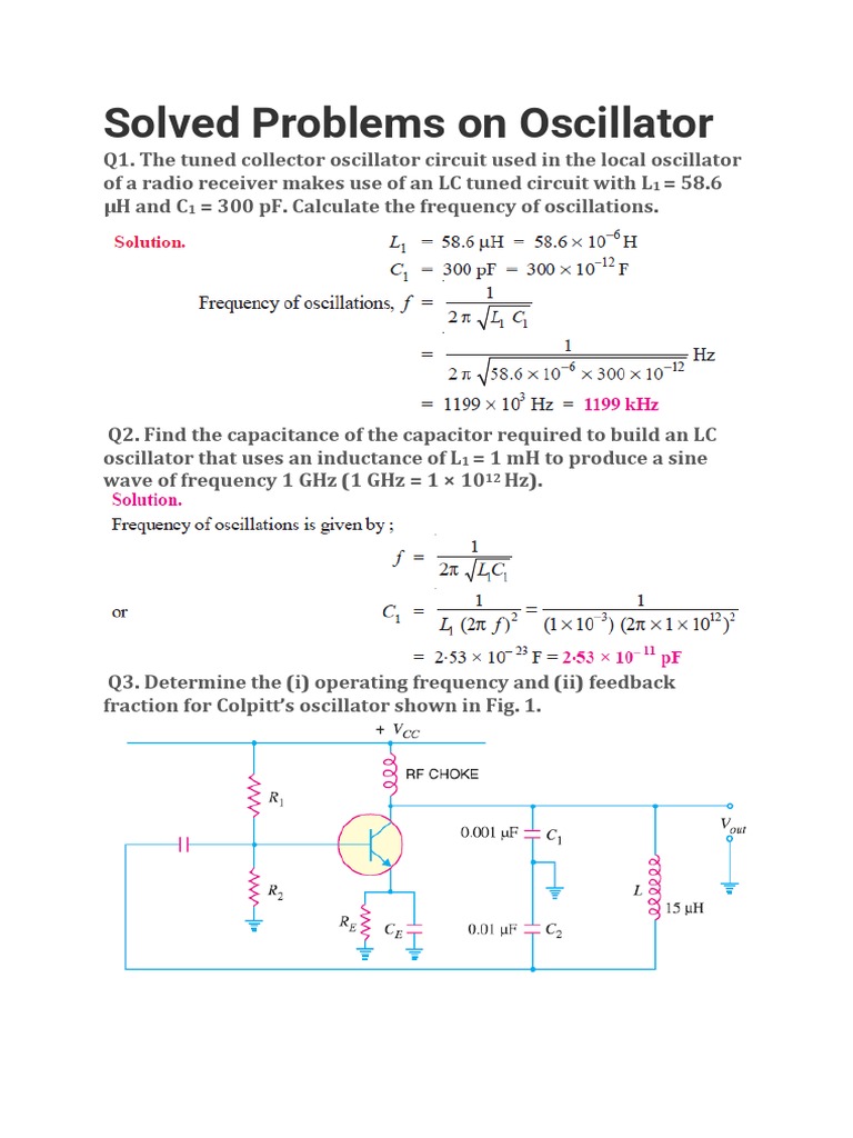Solved Problems On Oscillator Pdf
