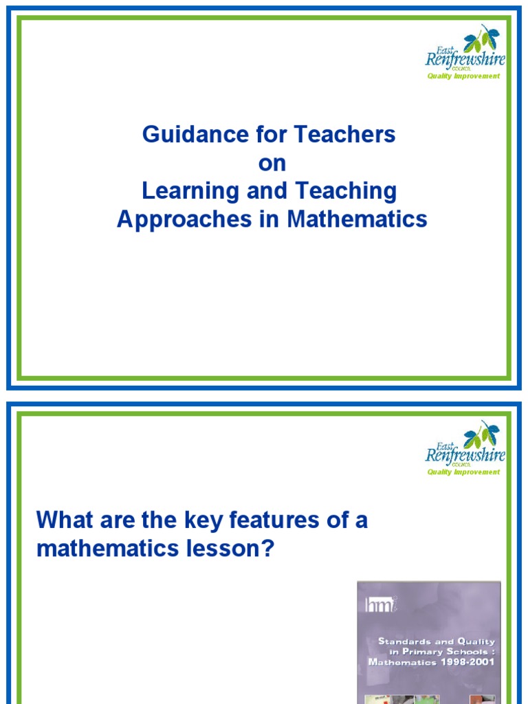 Guidance For Teachers On Learning And Teaching Approaches In