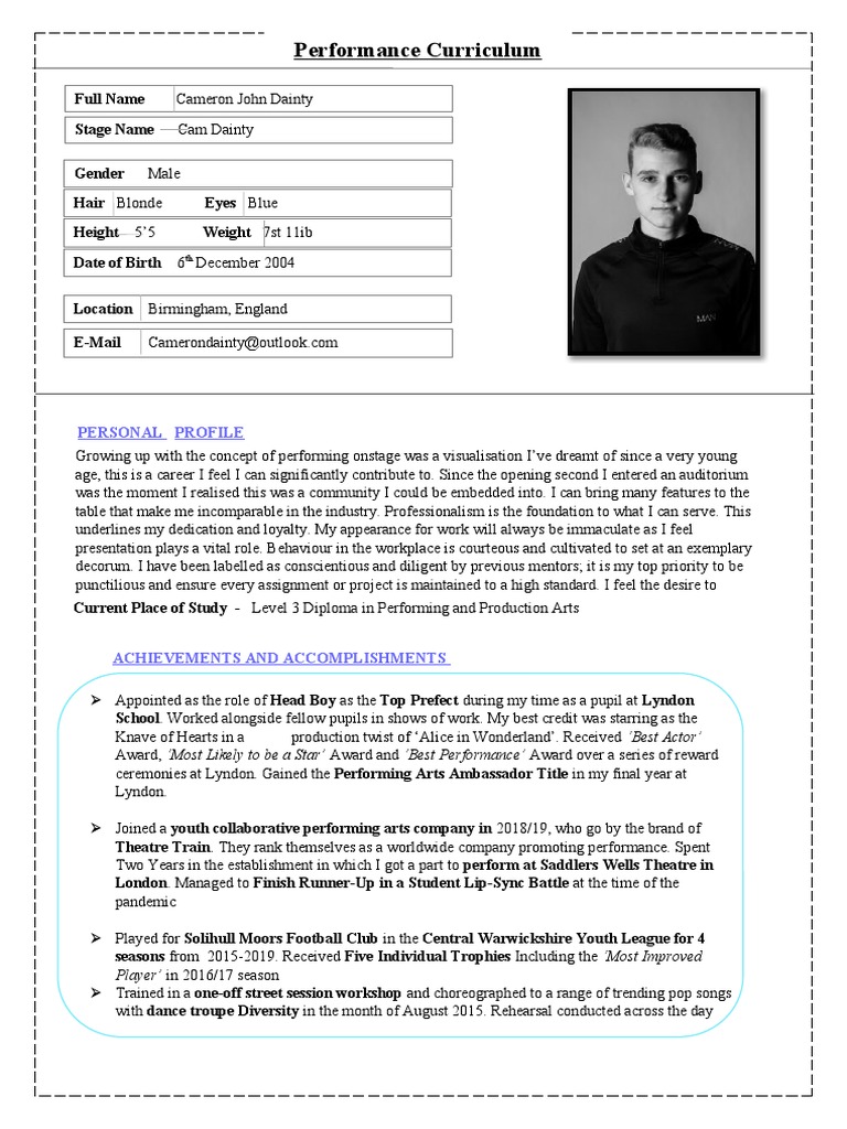 Performance CV | PDF