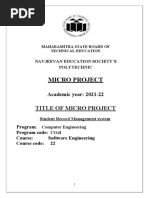 Micro Project Java | PDF | Java (Programming Language) | Software Engineering