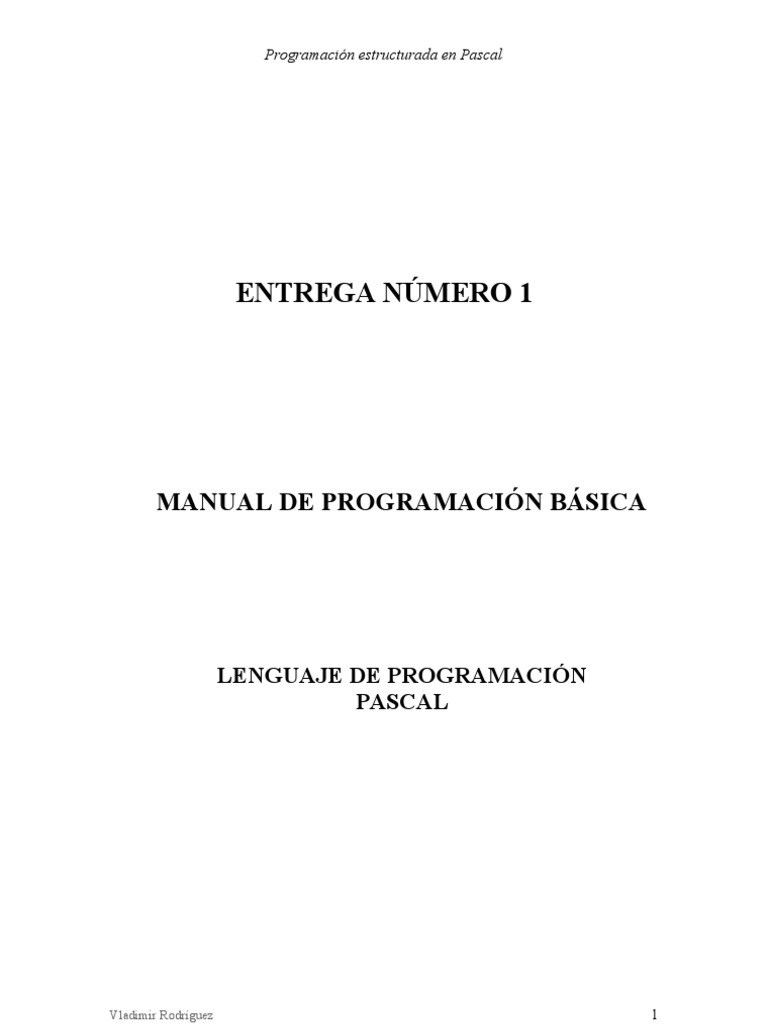 Aprendiendo A Programar Pascal | PDF