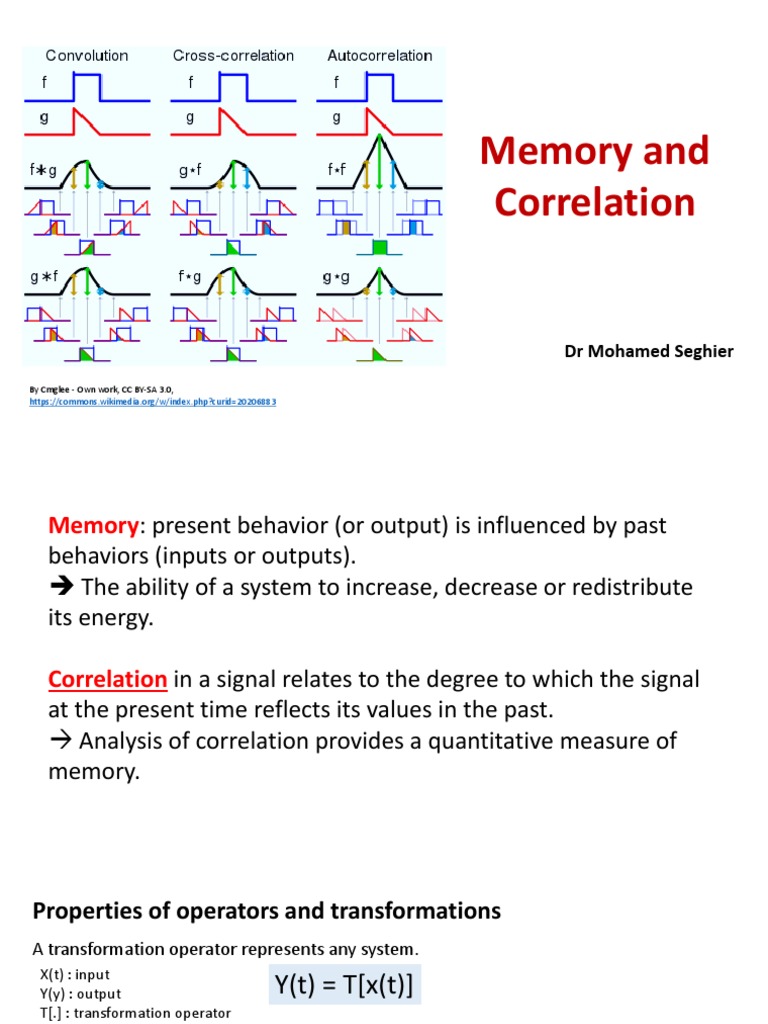 Memory And Correlation Dr Mohamed Seghier Pdf Autocorrelation