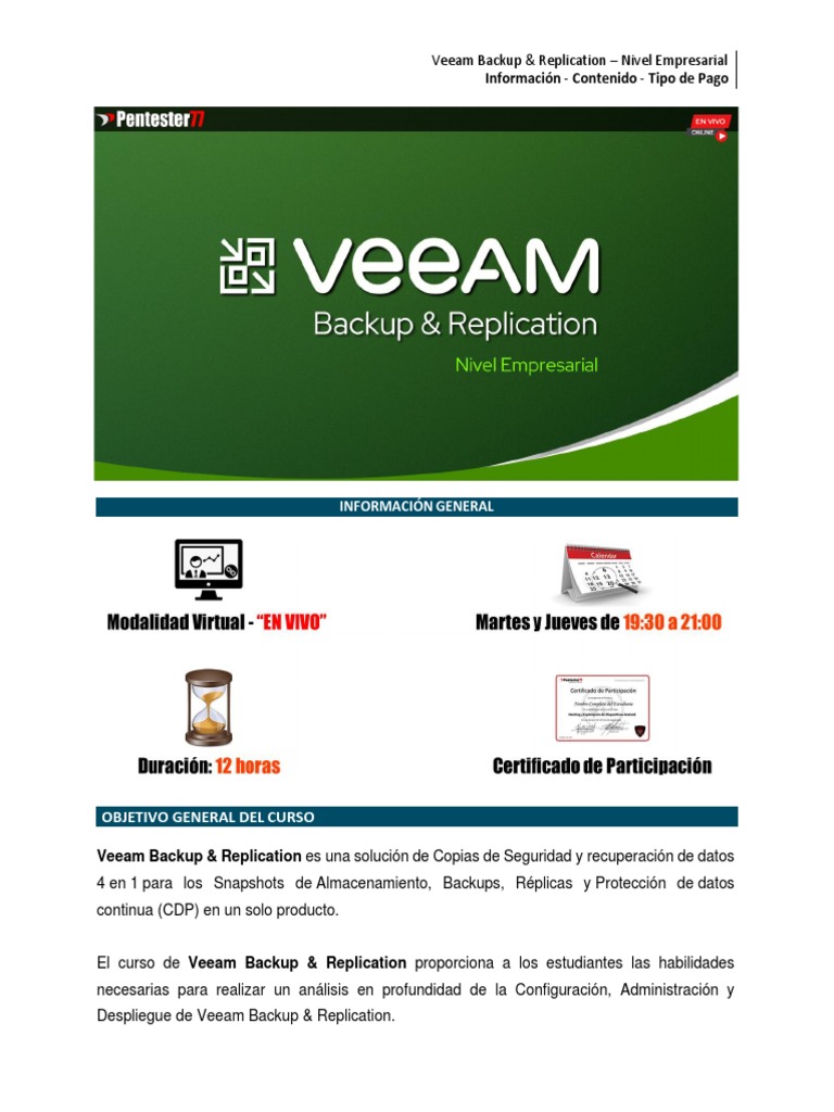 Veeam Backup & Replication | PDF | Apoyo | Datos