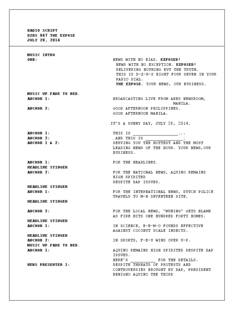 TV News SCRIPT | PDF