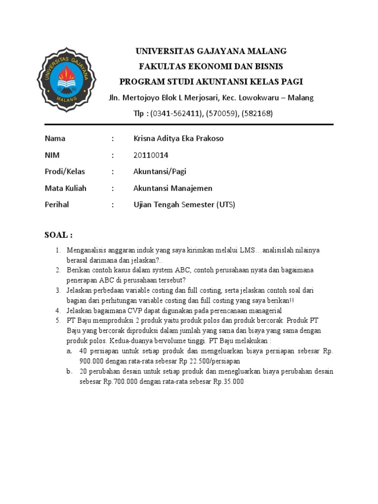 Krisna Aditya Eka Prakoso - UTS AM | PDF