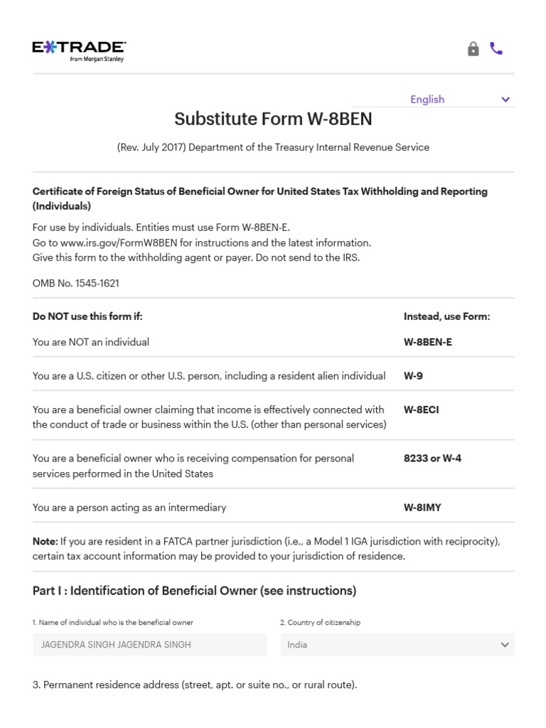 E - TRADE Confirm Residency Status | PDF | Taxes | Justice