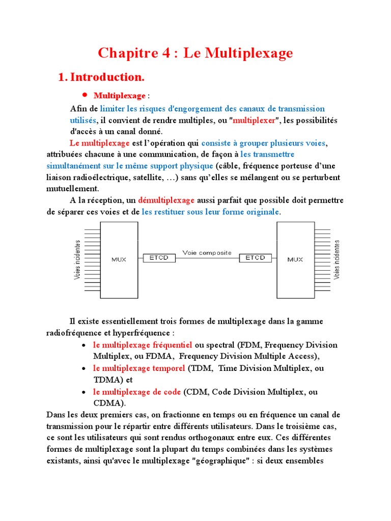 Cours CN - Multiplexage 2014 | PDF | Multiplexage | Informatique