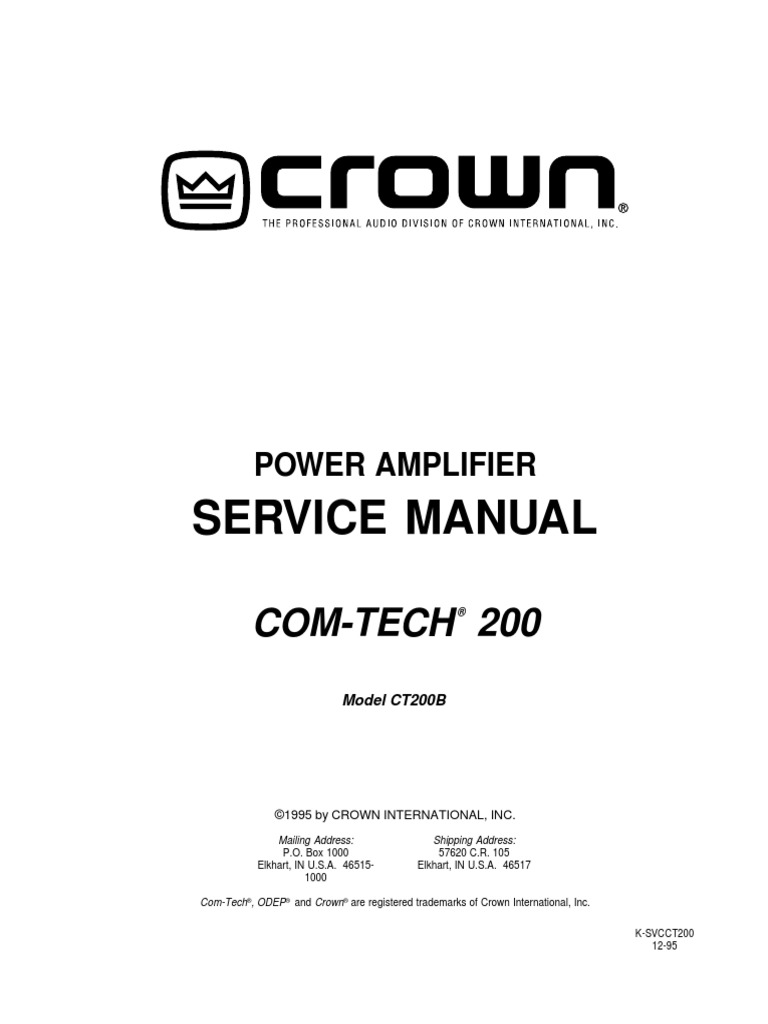 CT200B Service Manual Ct200sm | PDF | Amplifier | Operational Amplifier