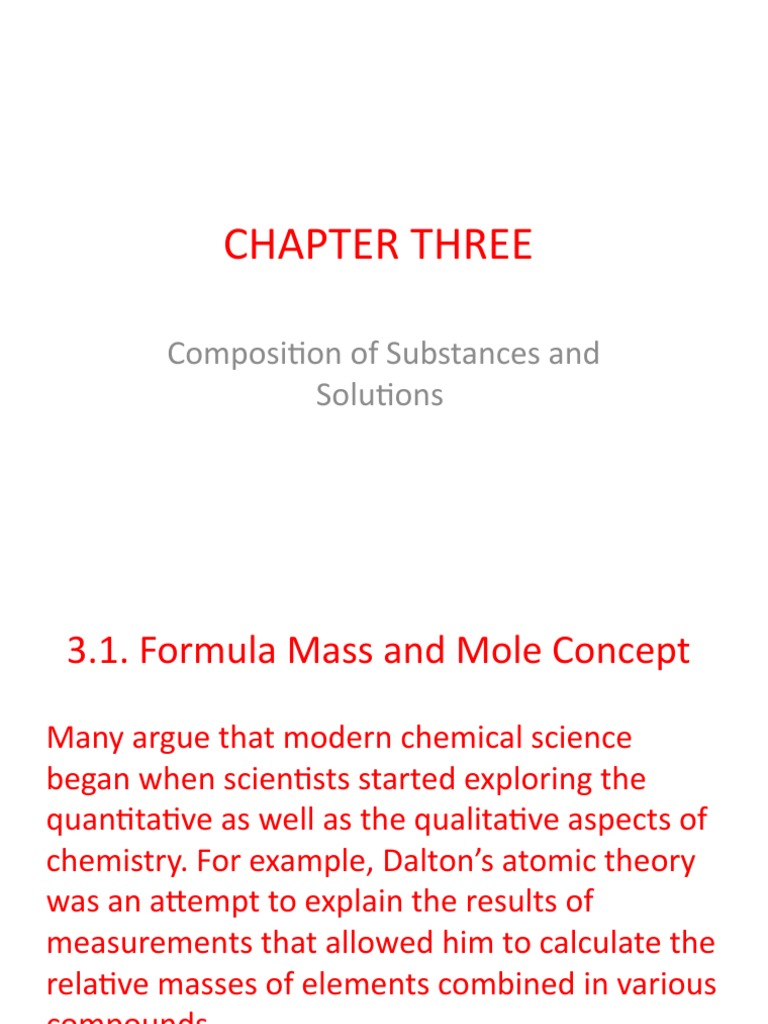 Chapter Three Chemistry | PDF | Chemical Compounds | Molecules