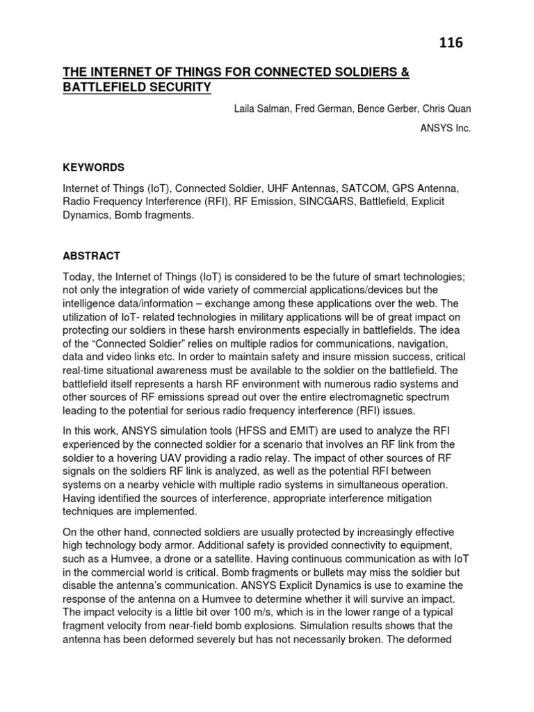 The Internet of Things For Connected Soldiers & Battlefield Security ...