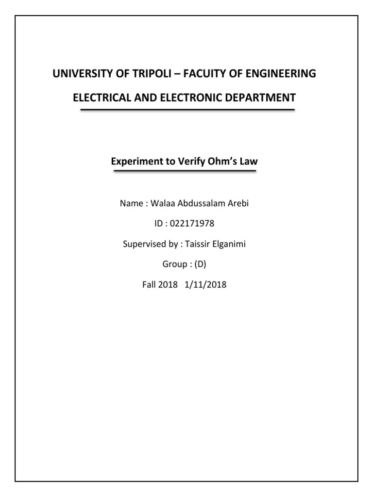 Lab Report 1 | PDF | Resistor | Voltage