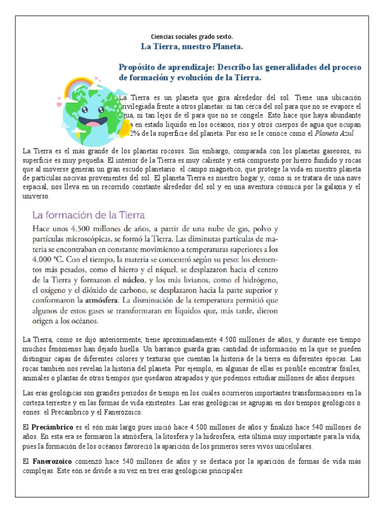 Guía 2 - La Tierra, Nuestro Planeta | PDF | Atmósfera de tierra | Tierra