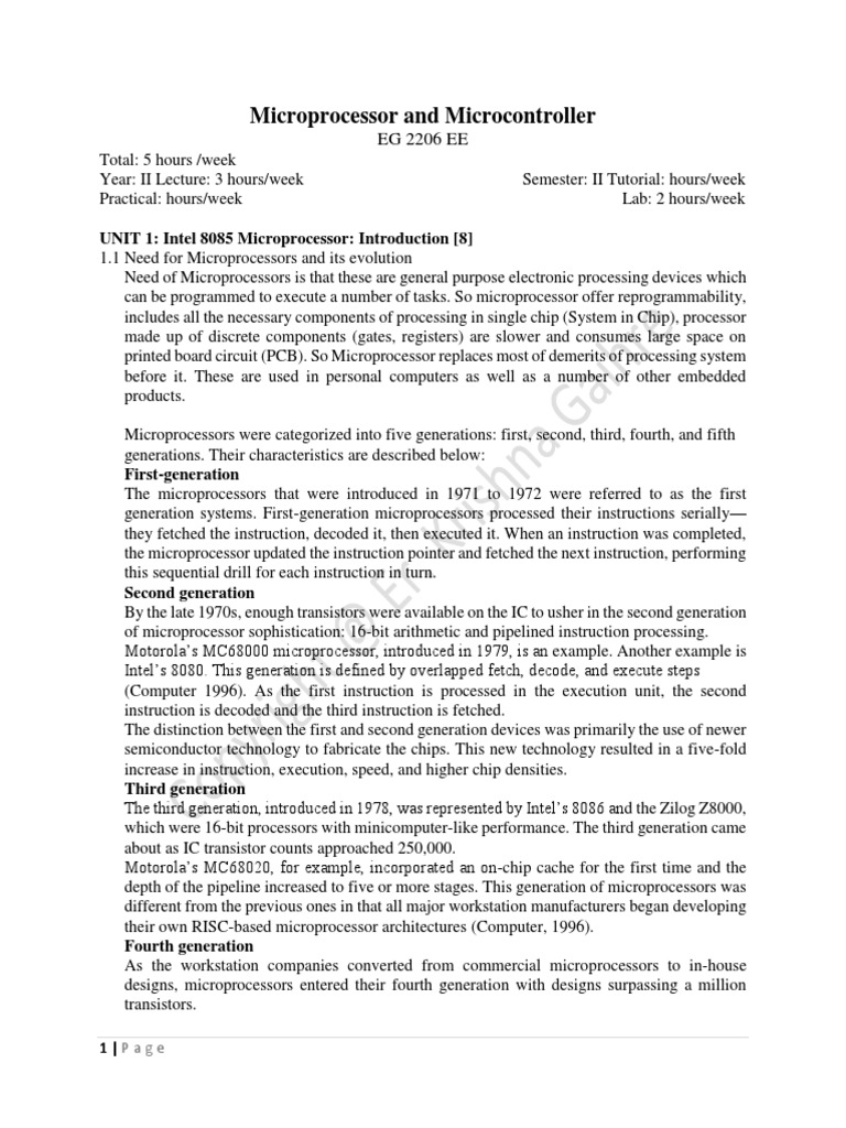 Ref Manual Microprocessor Microcontroller By Krishna Gaihre Pdf Central Processing Unit