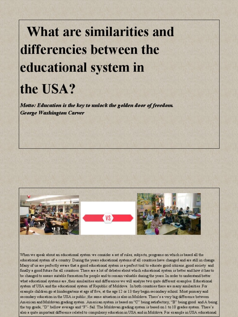 What Are Similarities and Differencies Between The Educational System ...