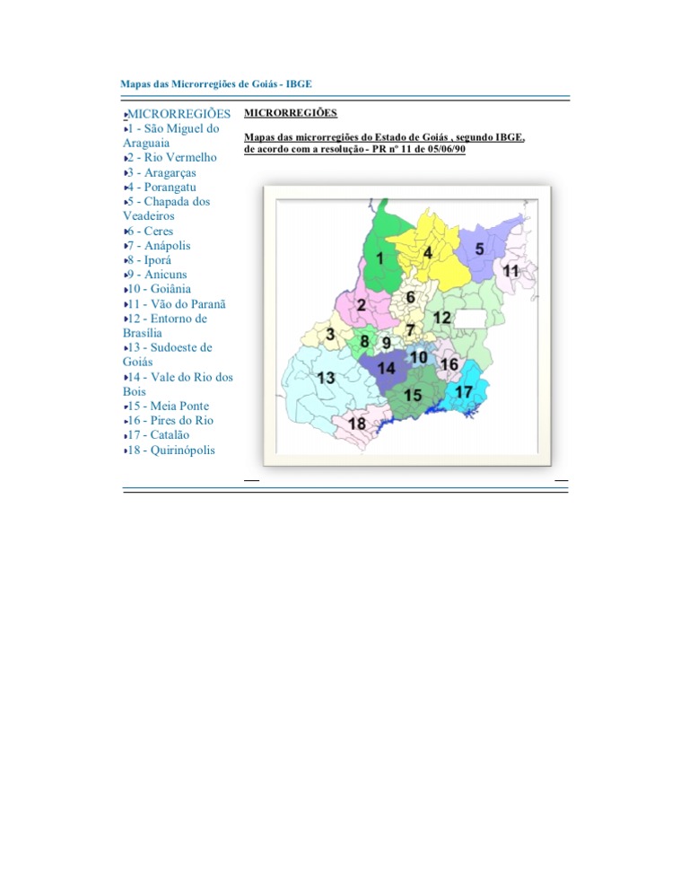 Mapas Das Microrregiões de Goiás | PDF