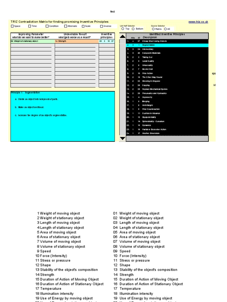 Matriz Triz Excel | PDF | Thermal Expansion | Physics