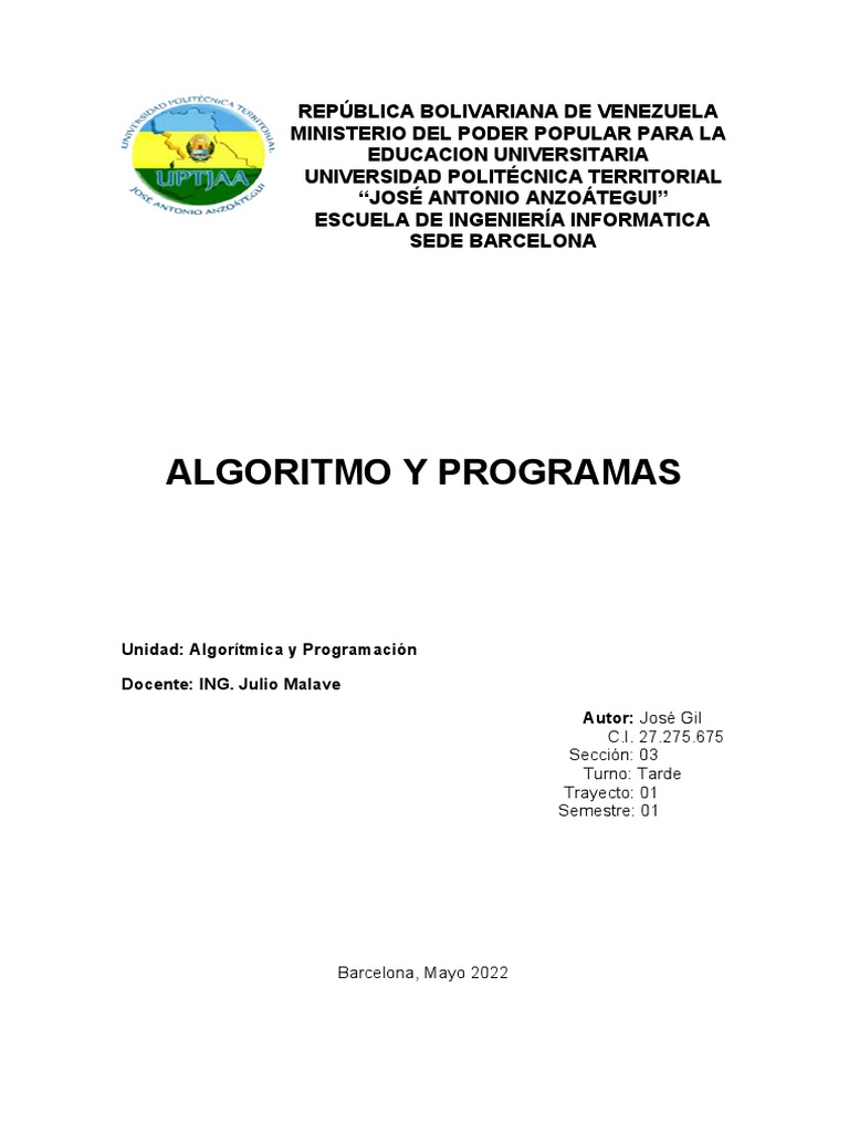 Algoritmica y Programacion | PDF | Algoritmos | Lenguaje de programación