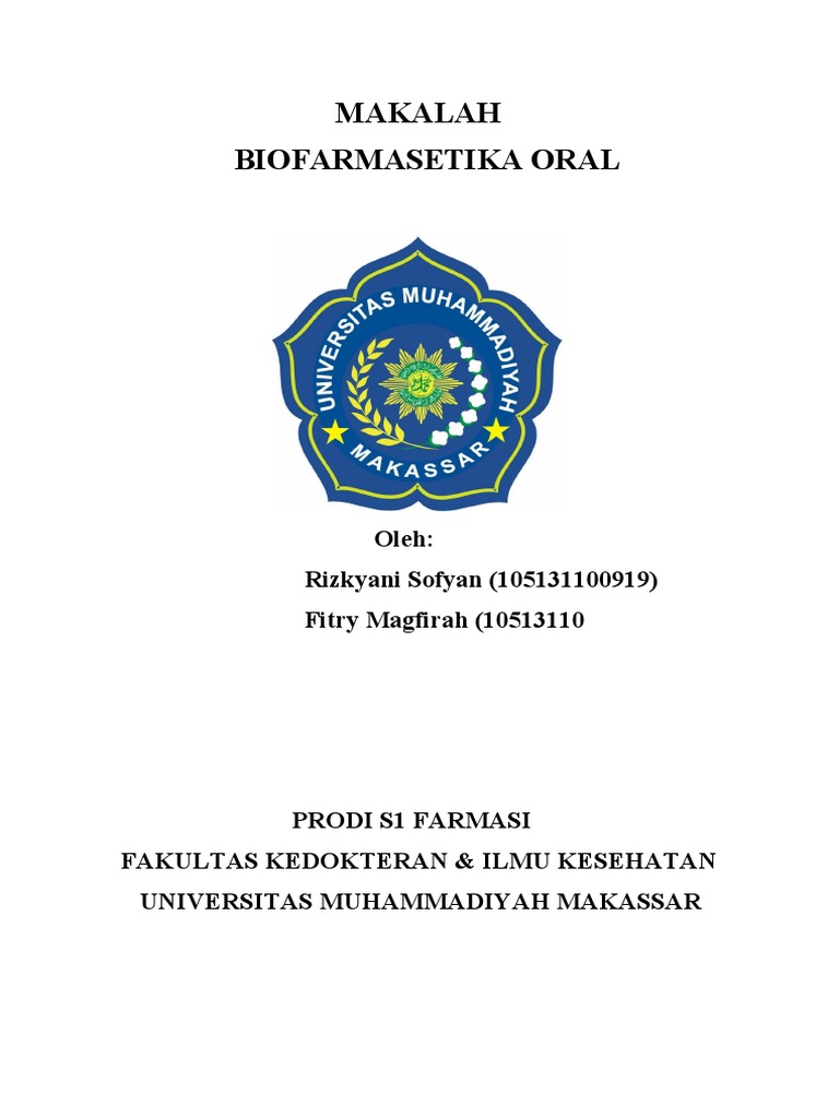 Makalah Biofarmasetika Oral 2 | PDF