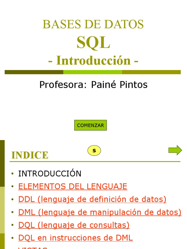 Bases de Datos - SQL - Introduccion | PDF | SQL | Datos