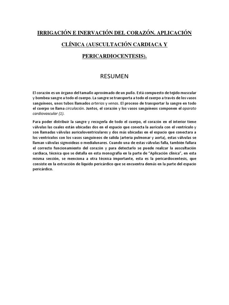 Irrigación e Inervación Del Corazón | Descargar gratis PDF | Corazón ...