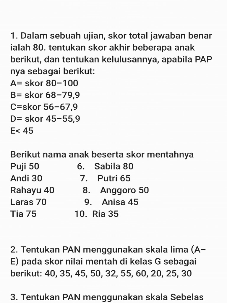 Soal PAP Dan PAN | PDF